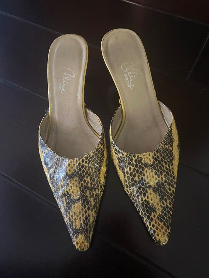 Vintage yellow mule heels, Women's Fashion, Footwear, Heels on Carousell