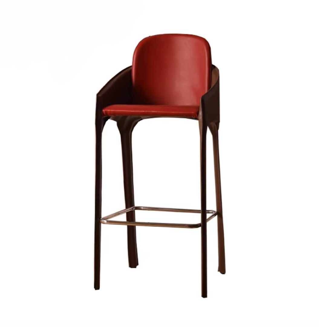VOMENT Modern Saddle Leather Bar Stool, Furniture & Home Living ...