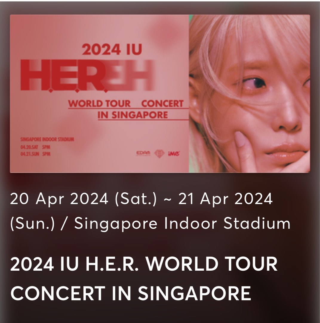 1 x IU 21st April Concert Ticket, Tickets & Vouchers, Event Tickets on ...