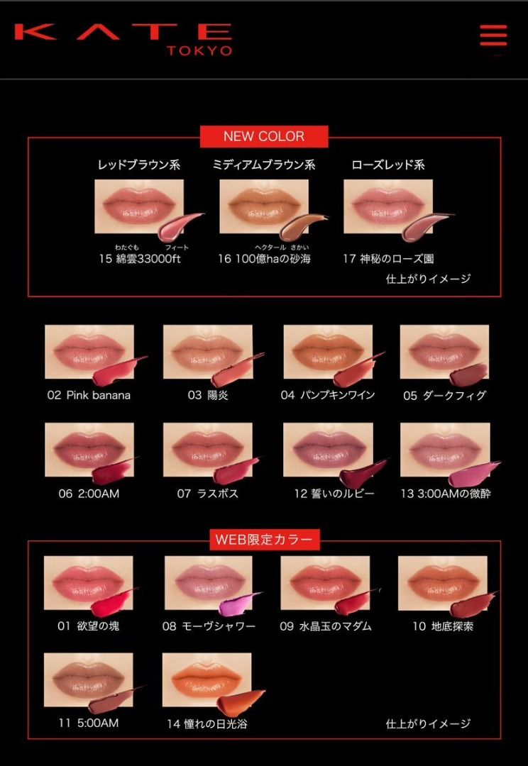 (現貨)2024.5新品 日本 Kanebo Kate 怪獸級持色唇膏 不沾口罩和杯 Lip Monster Rouge Lipstick 3g #15 #16 #17, 美容＆個人護理 ...
