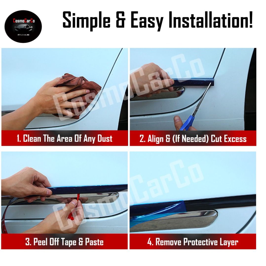 5m Car Exterior Body Strip Decorative PVC Trim Paste On Type For Front ...