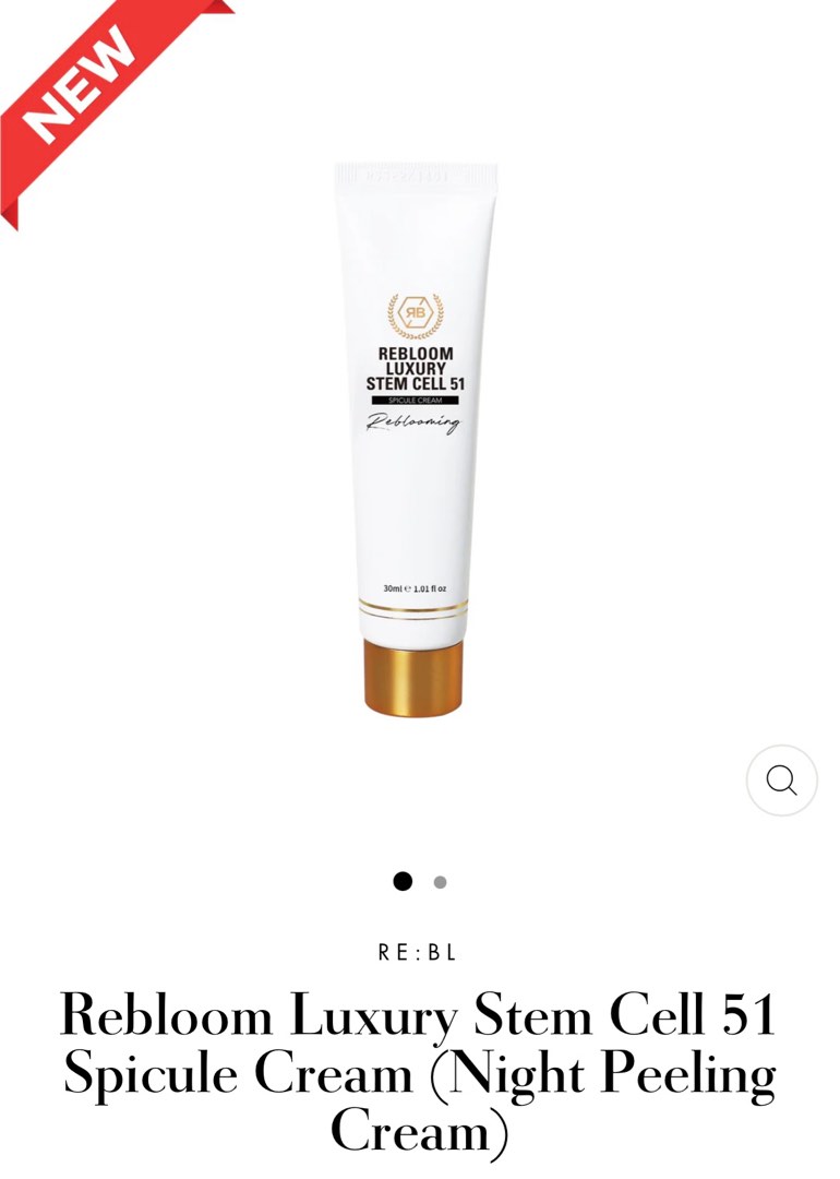 韓國 Rebloom Luxury Stem Cell 51 Spicule Cream (Night Peeling Cream) 30ml ...