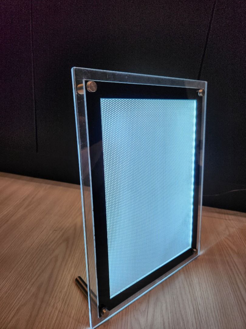 A4 Acrylic LED Display Stand Tabletop Menu Advertisement Display Board ...
