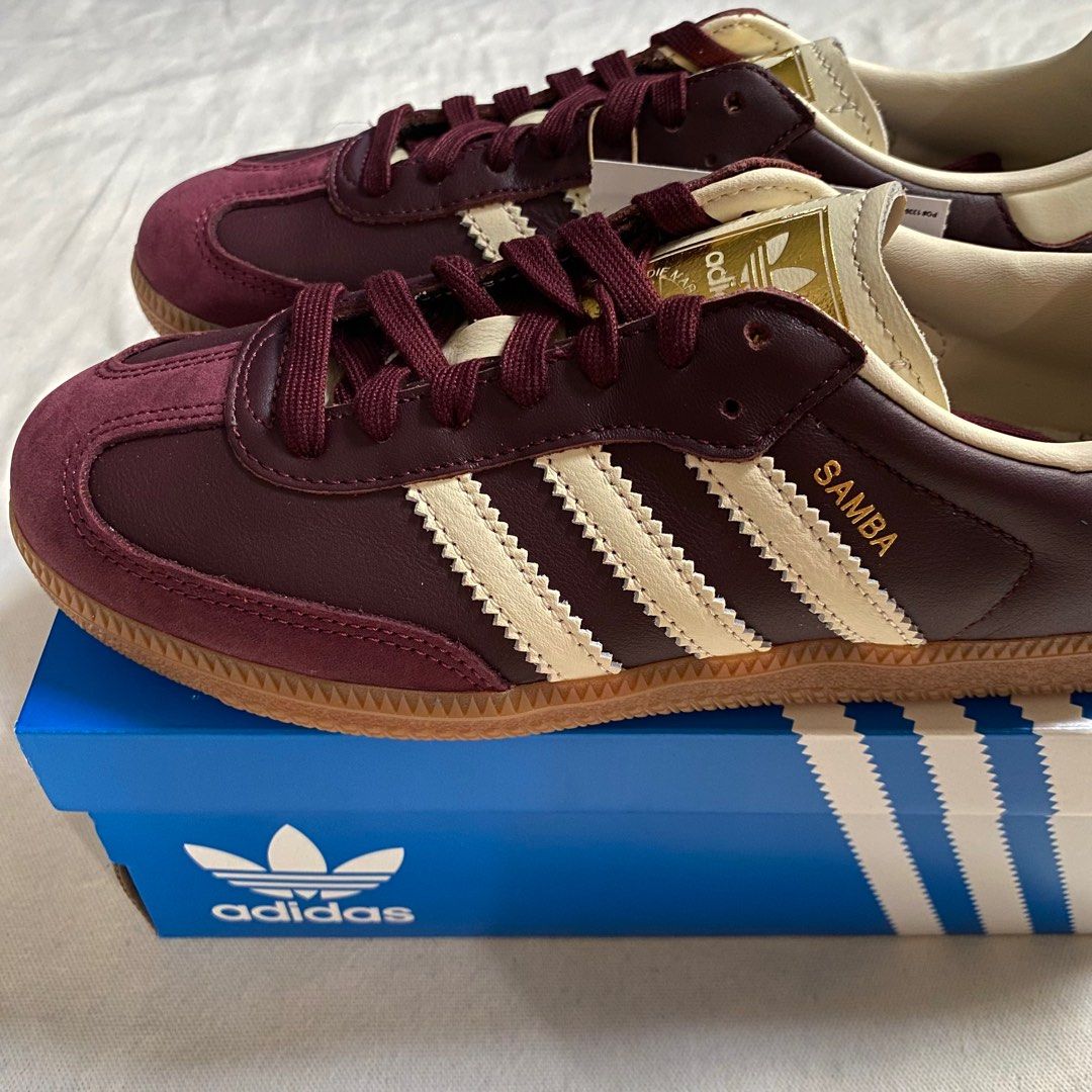 Adidas Samba OG maroon, Women's Fashion, Footwear, Sneakers on Carousell