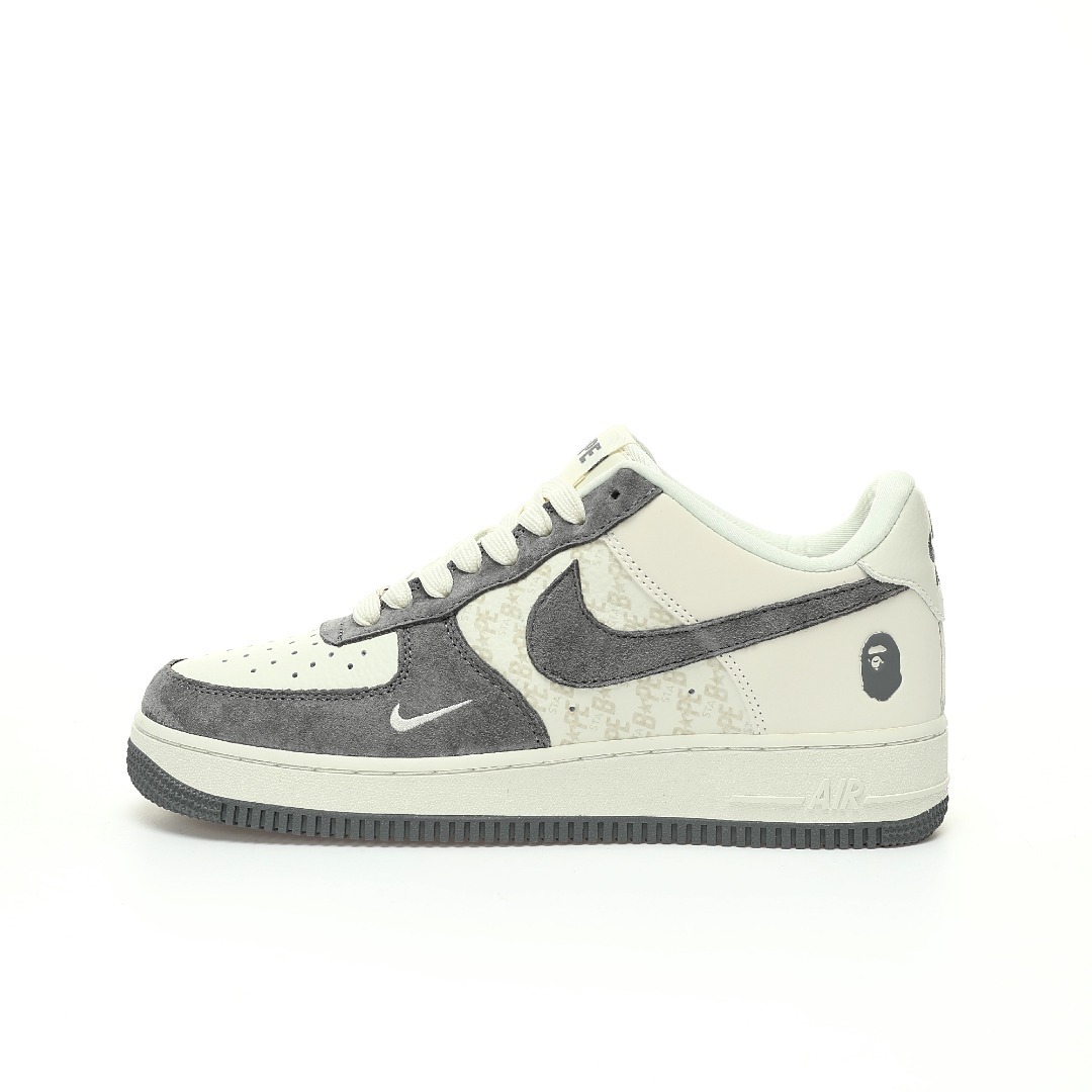 BAPE x Nike Air Force 1 Sta Low"Grey/White", Women's Fashion, Footwear ...