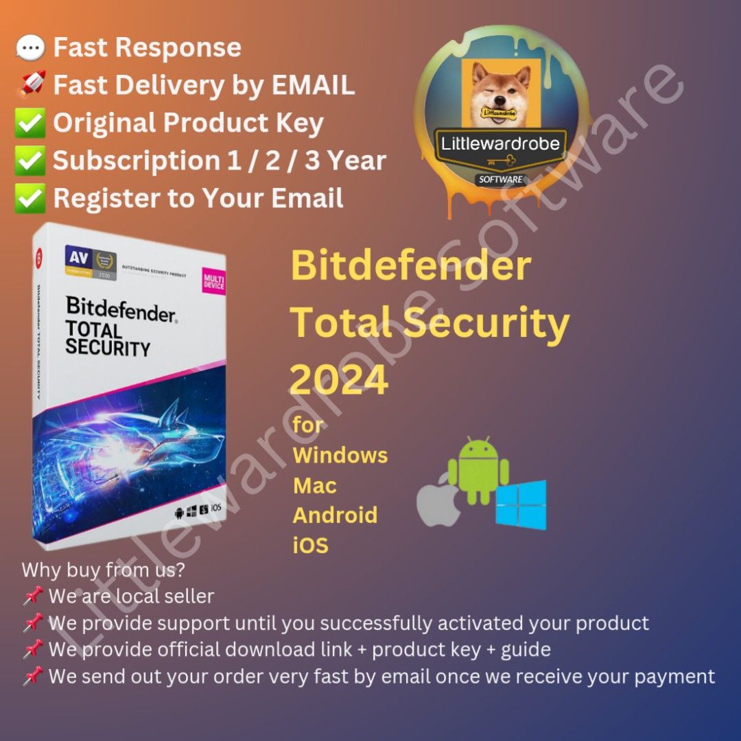 Bitdefender Total Security 2024 (LATEST), Computers & Tech, Parts ...