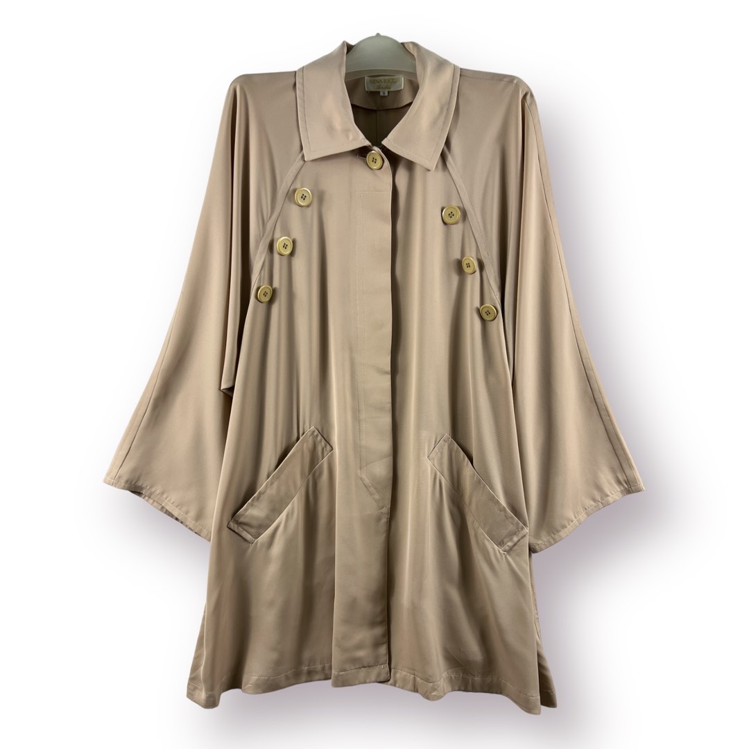 C(D7) Nina ricci silk long coat, Women's Fashion, Coats, Jackets and ...