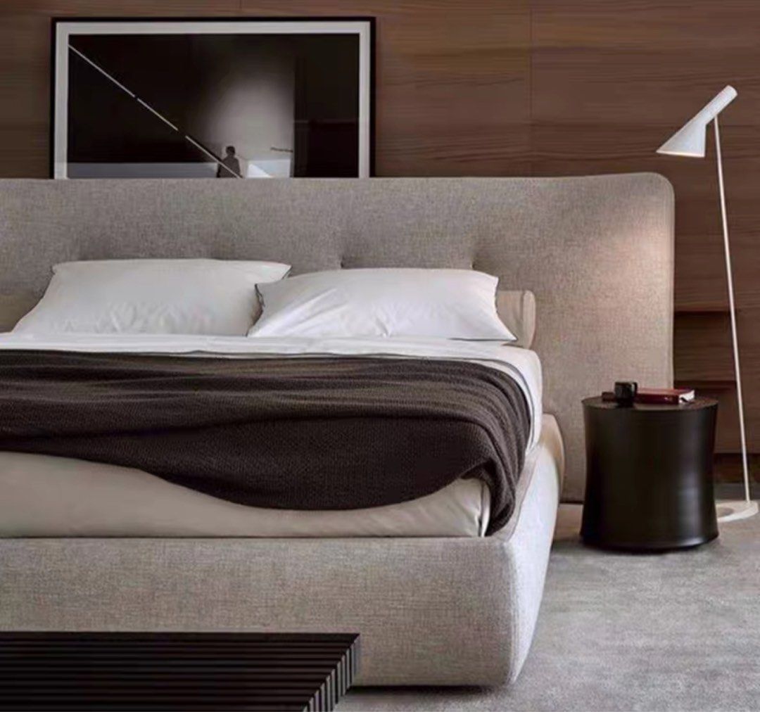 CLAIVE Modern Fabric Bedframe, Furniture & Home Living, Furniture, Bed ...