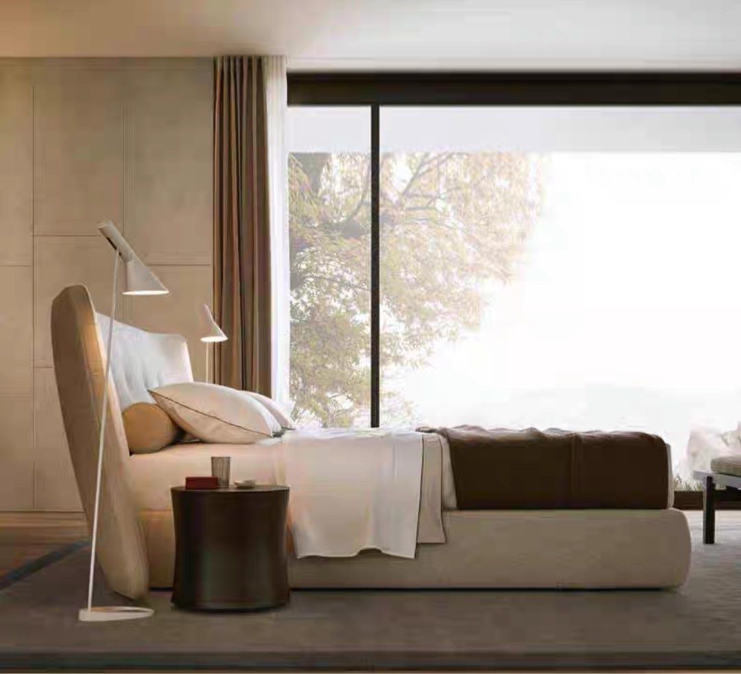 CLAIVE Modern Fabric Bedframe, Furniture & Home Living, Furniture, Bed ...