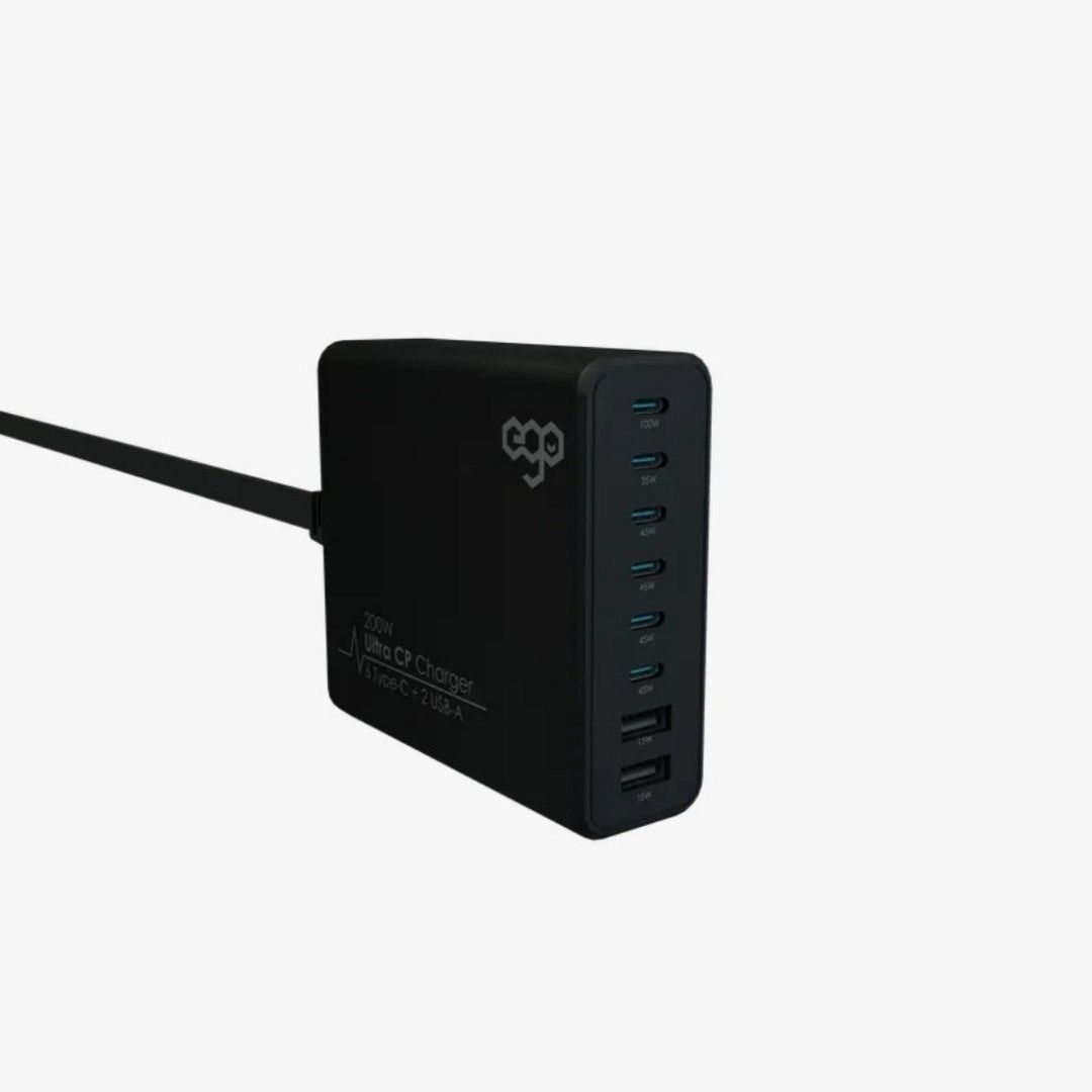(全新現貨)EGO 200W Ultra CP 8USB GaN 充電器, 手提電話, 電話及其他裝置配件, 充電器及電線 - Carousell