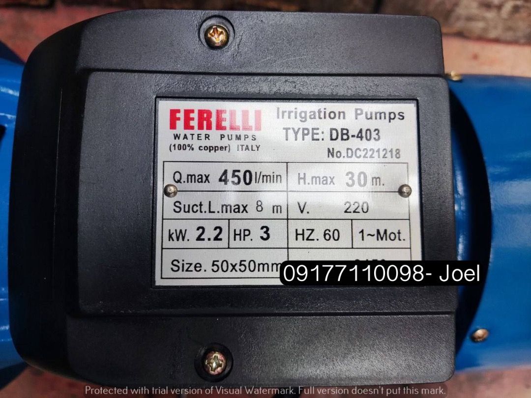 Ferelli Centrifugal Pump, Commercial & Industrial, Construction Tools ...