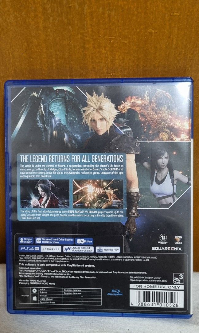 Final Fantasy 7 Remake [R3], Video Gaming, Video Games, PlayStation on ...