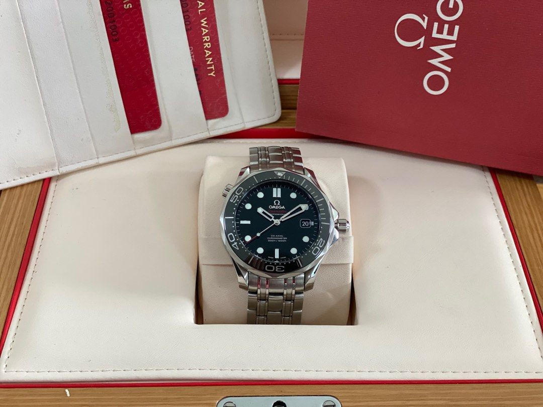 [Full Set] Omega Seamaster SMP 300 41mm no wave BLACK dial, Luxury ...