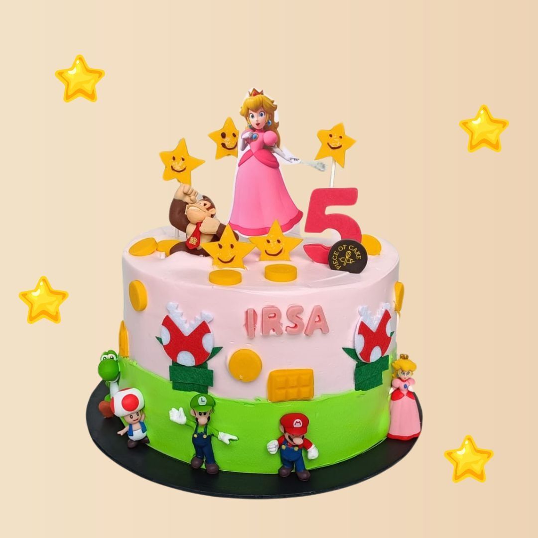 Halal-Certified Princess Peach Cake (Ideal for Mario Fan), Food ...
