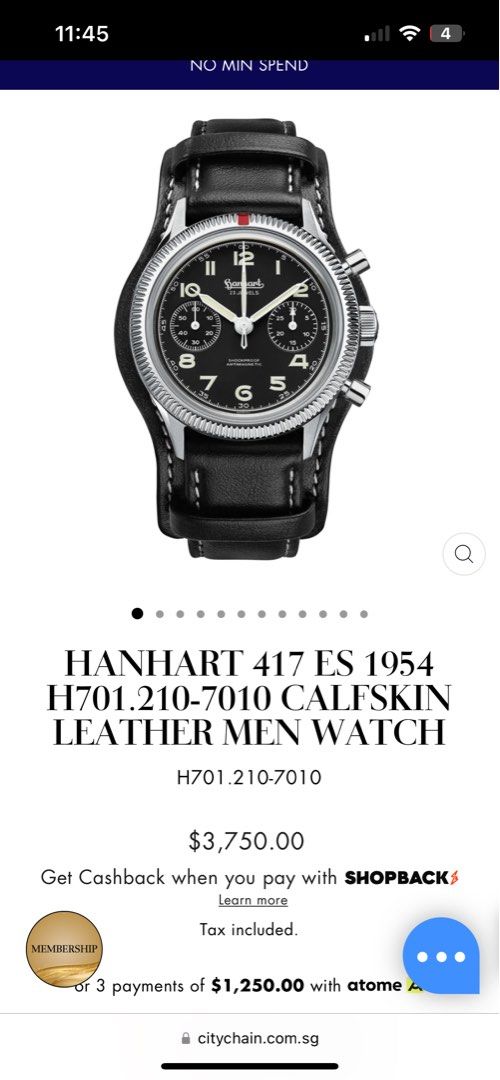 HANHART 417 ES 1954, Luxury, Watches on Carousell