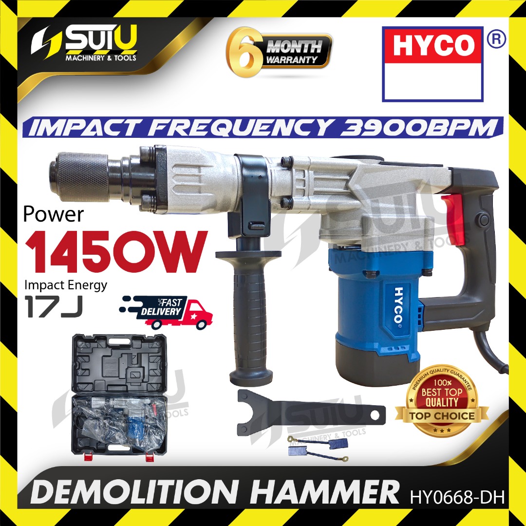 HYCO HY0668-DH 17J Heavy Duty Electric Demolition Hammer 1450W ...