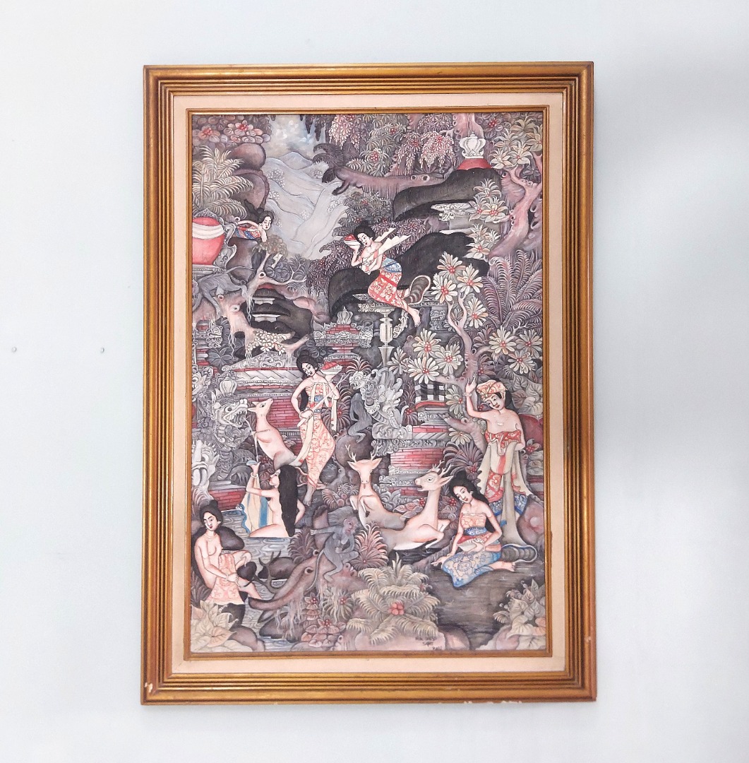 Lukisan Lama Bali Oil Painting Indonesian Visual Art Gadis Bali Pelukis ...