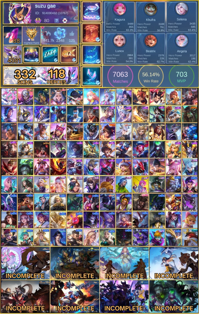 MOBILE LEGENDS / ML ACCOUNT (ALSO AVAILABLE FOR INSTALLMENT) #044 ...