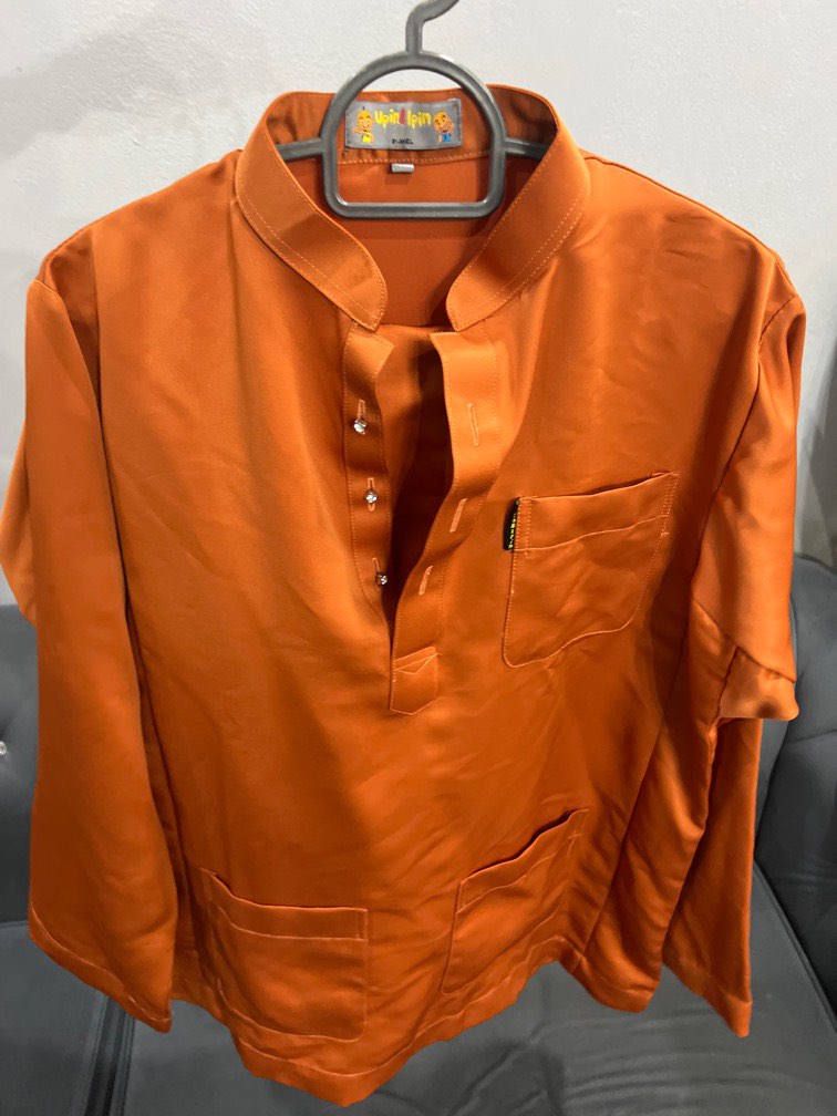 Orange brick baju melayu, Babies & Kids, Babies & Kids Fashion on Carousell