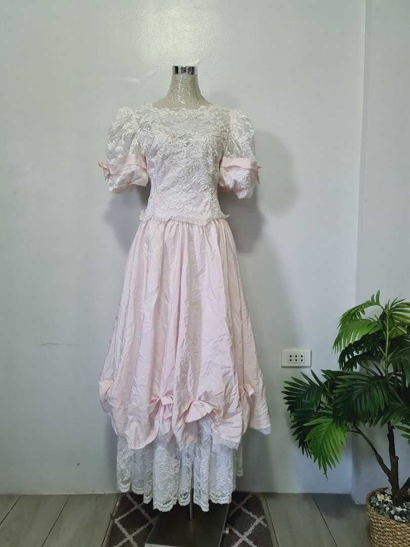 Puff vintage trendy JS Prom event pink gown, Women's Fashion, Dresses ...