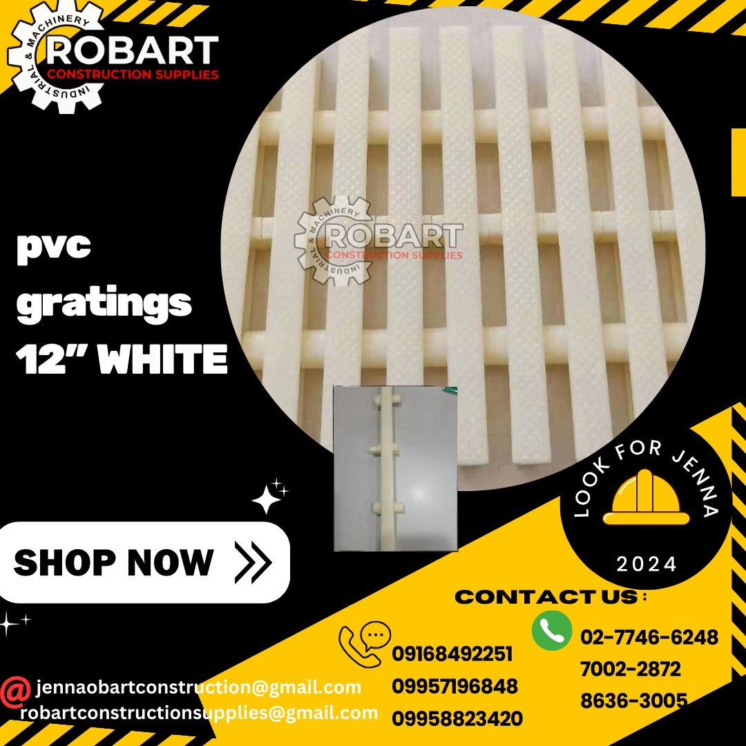 pvc gratings white 12'', Commercial & Industrial, Construction Tools ...