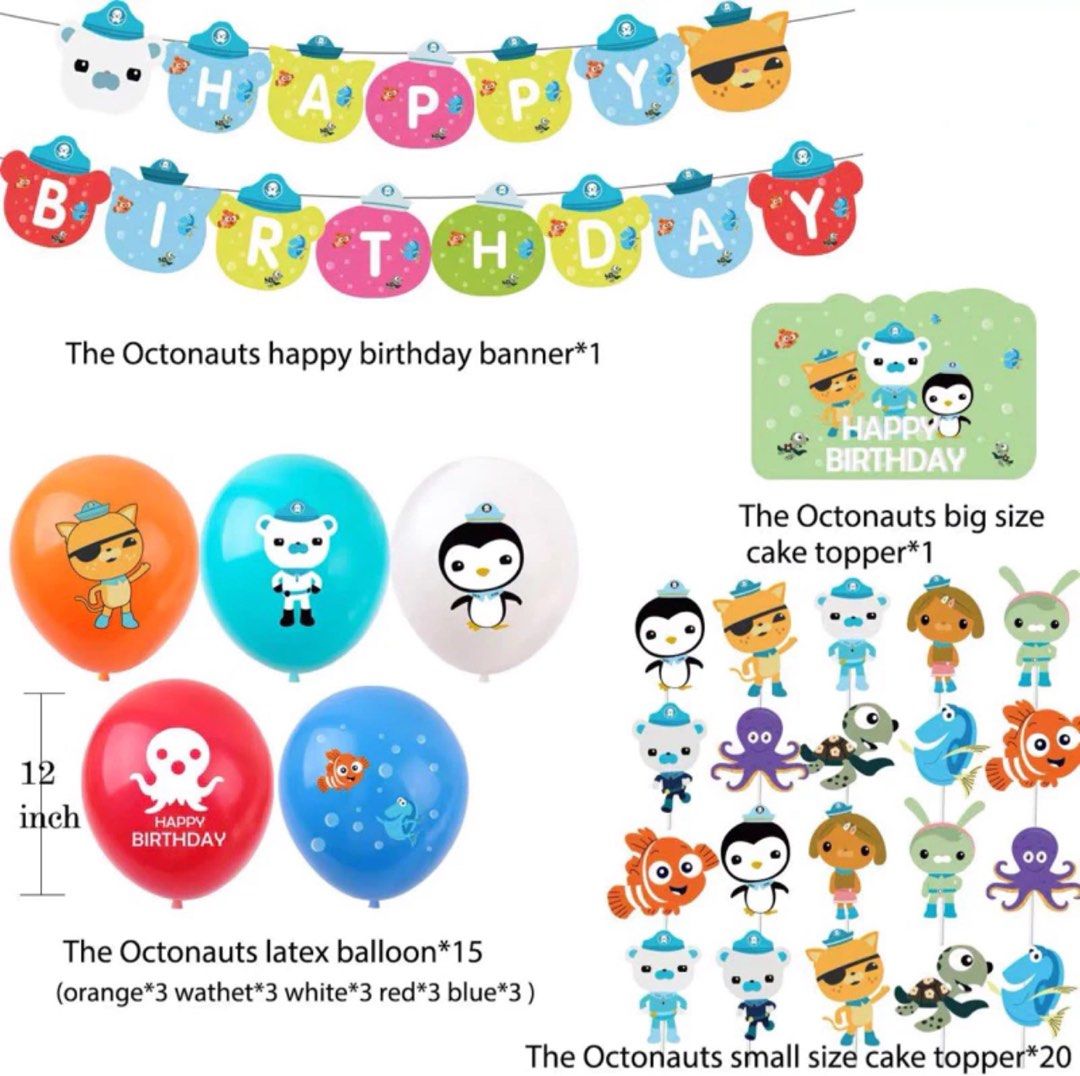 [Ready Stock] Octonauts themed Happy Birthday Party decorations (Last ...