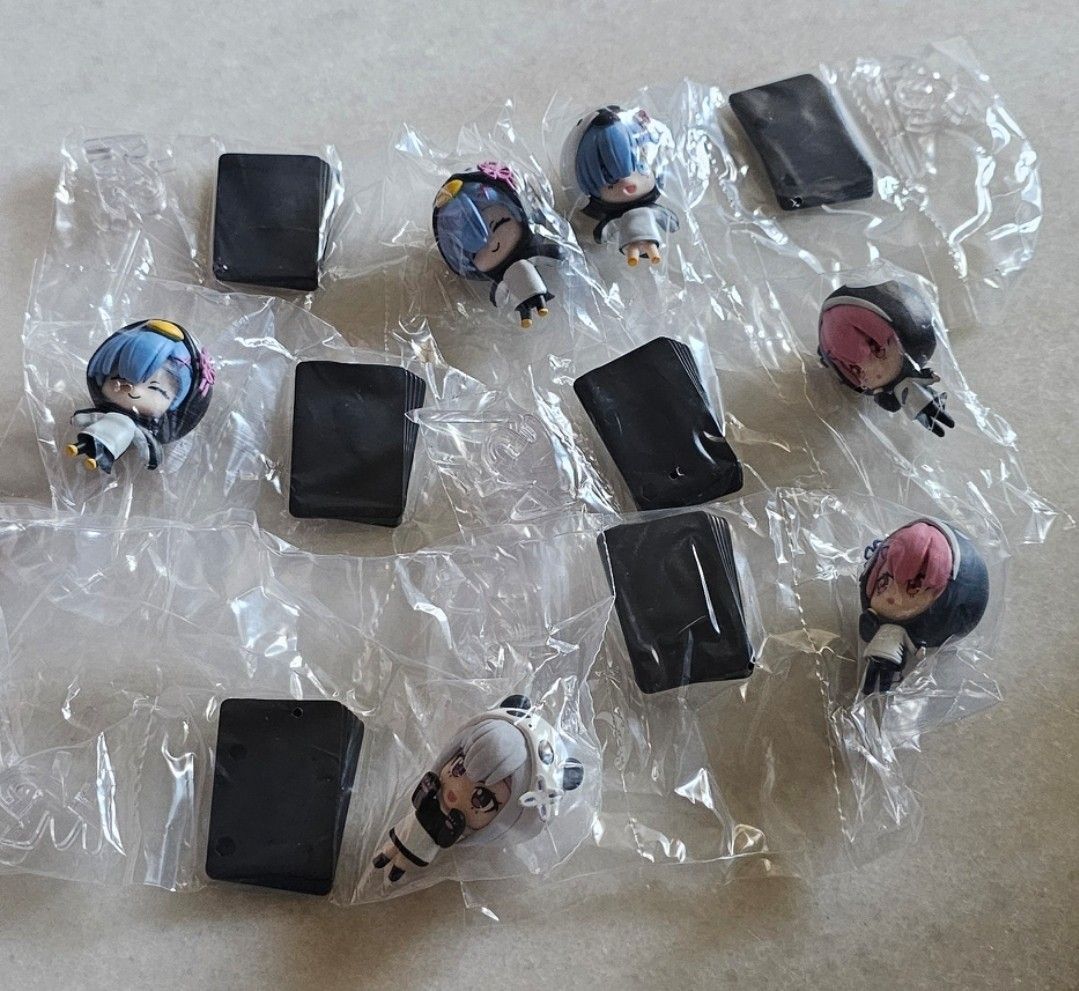 Re:Zero x Weiss Schwarz EMILIA REM RAM Panda Penguin Card Stand Figure ...