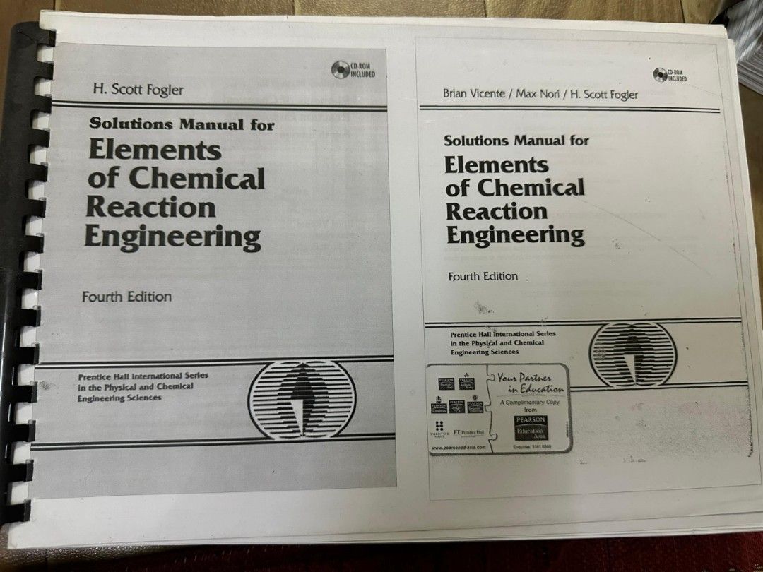 Solutions Manual for Elements of Chemical Reaction Engineering 4th edition, Hobbies & Toys ...