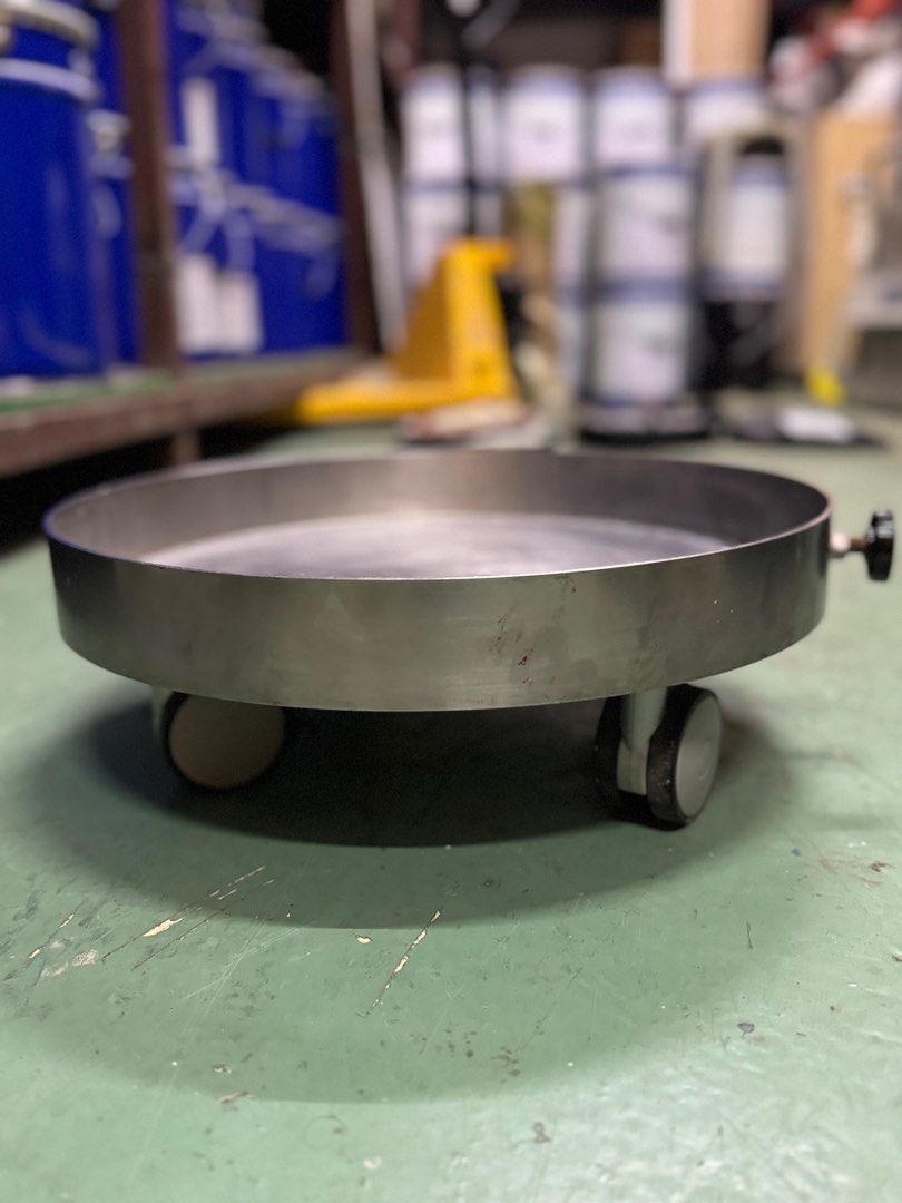 Stainless steel round wheel tray, Furniture & Home Living, Home ...