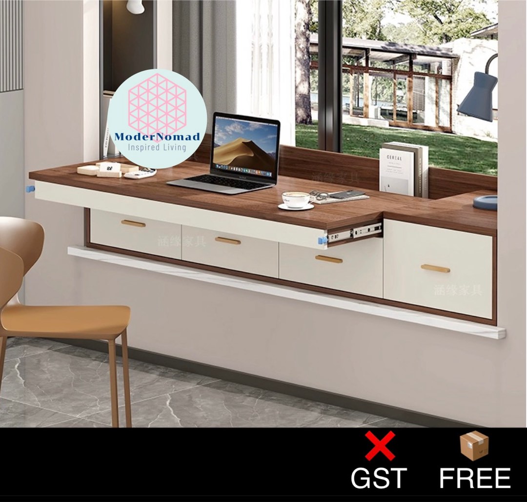 Vanity Study Desktop ️ Sliding Pull Out Desk Table Extendable Slide Out ...