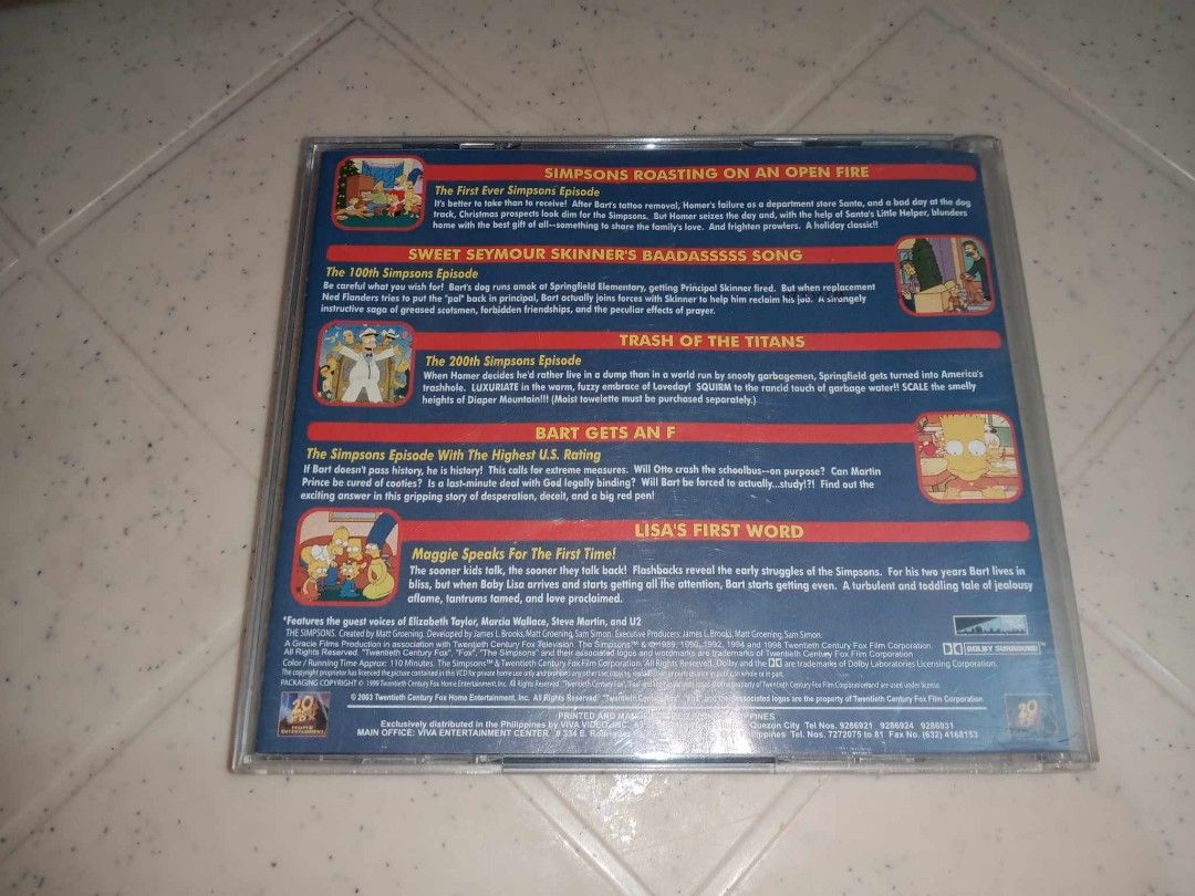 The Simpsons Greatest Hits Video CD VCD Cartoon TV Show Vintage ...