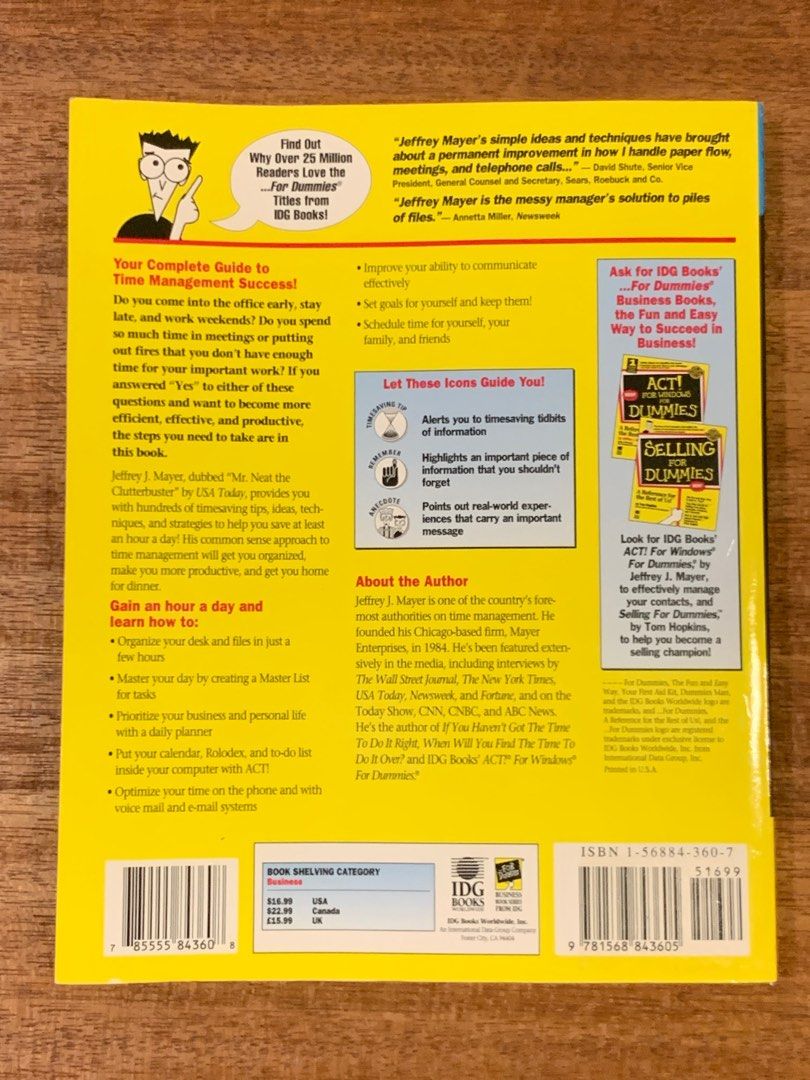 TIME MANAGEMENT FOR DUMMIES; A Reference for the Rest of Us! book by ...