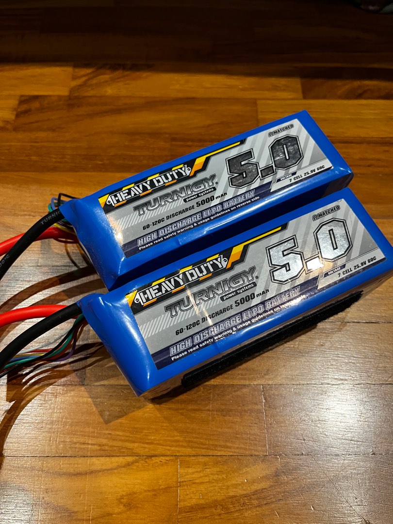 Turnigy 7s 5000mah Heavy Duty LiPo batteries for rc helicopter rc heli ...