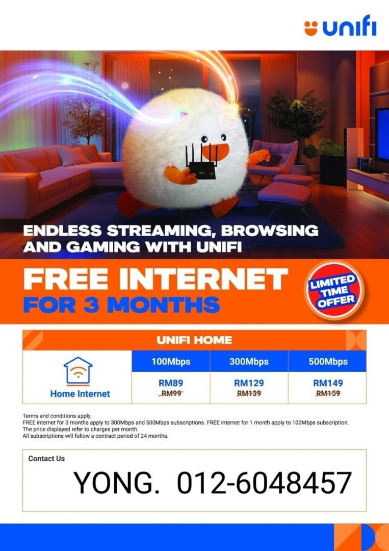 Unifi home WiFi free register installation, TV & Home Appliances, TV & Entertainment, Media ...