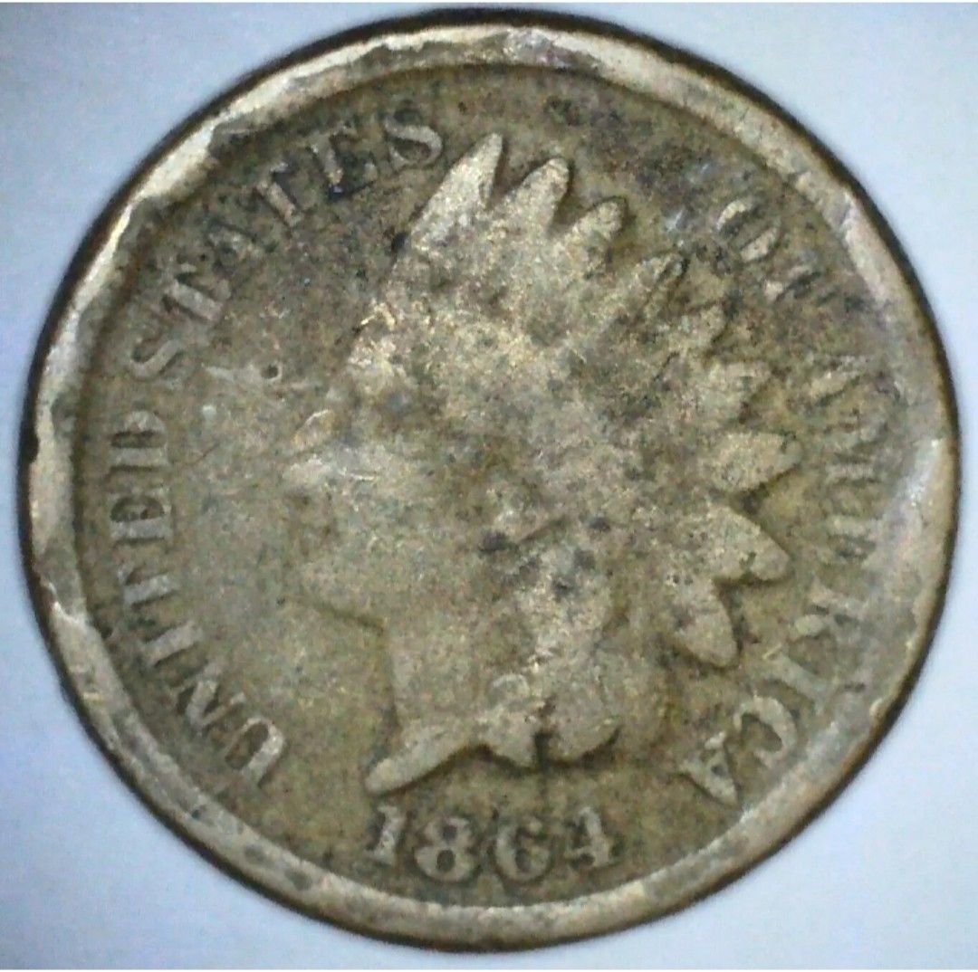 United States error coin 1864 Indian Head one cent, grade G6, Hobbies ...