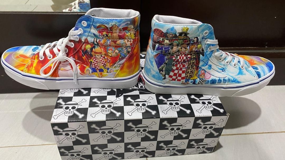 Vans x One Piece SK8-HI Punk Hazard - 9 Size 42, Fesyen Pria, Sepatu ...
