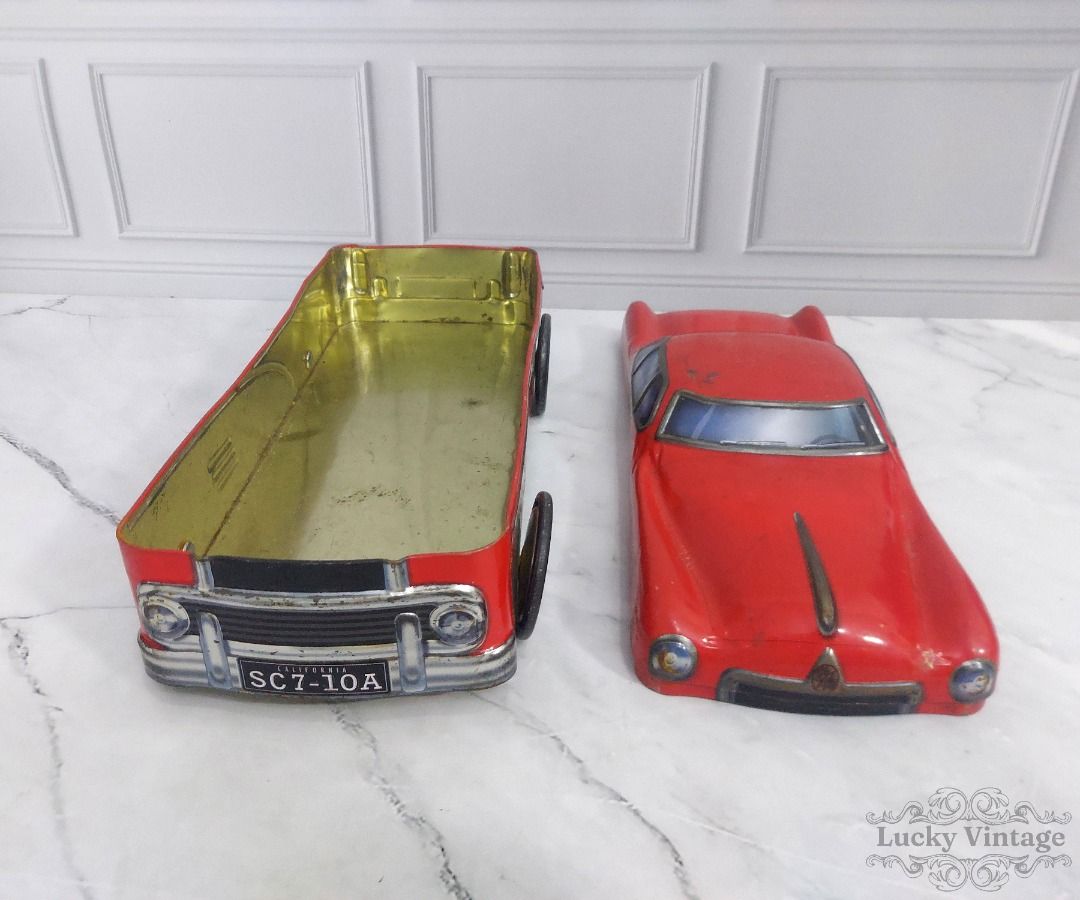 Vintage Lawas Tin Toys Box Old Car Classic Storage, Toys & Collectibles ...