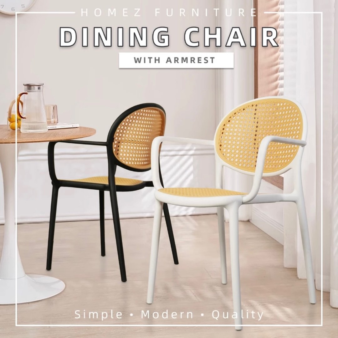 Waterproof Stackable Dining Chair | Lean Back Backrest Dining Gaming ...