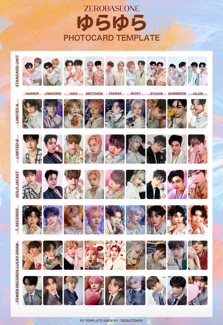 ZEROBASEONE ZB1 YURA YURA JAPAN ALBUM STANDARD LIMITED A B SOLO JACKET TOWER RECORDS LUCKYDRAW ...