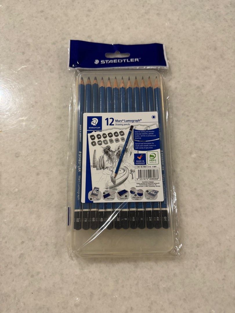 12 Staedtler drawing pencils, Hobbies & Toys, Stationery & Craft ...