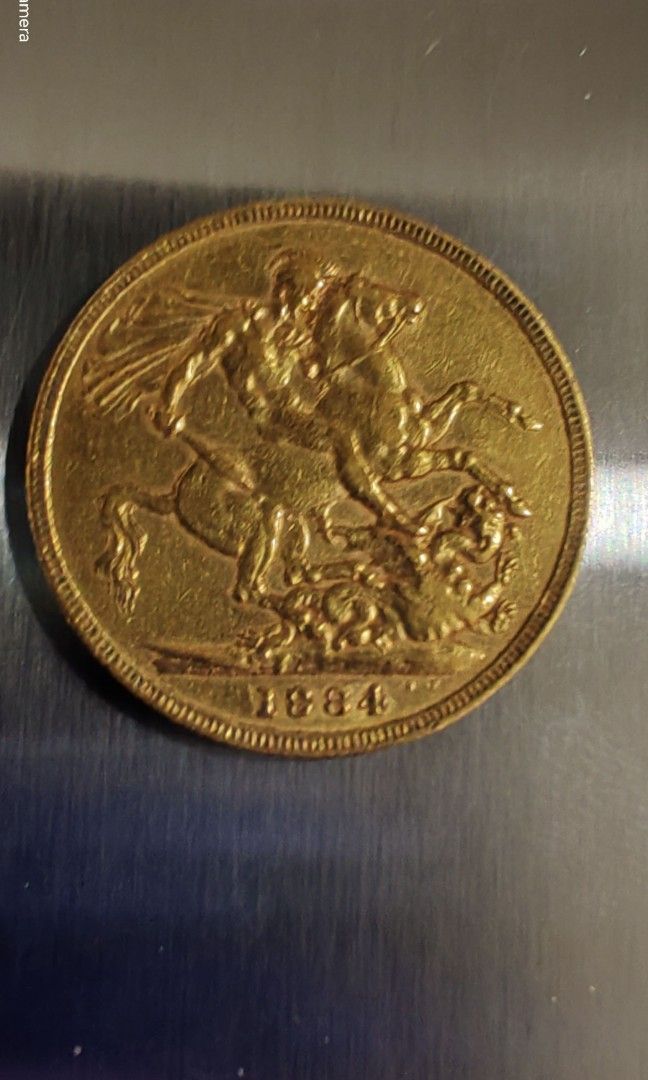 1884 Gold Sovereign Coin Queen Victoria Young Head -8g, Hobbies & Toys ...