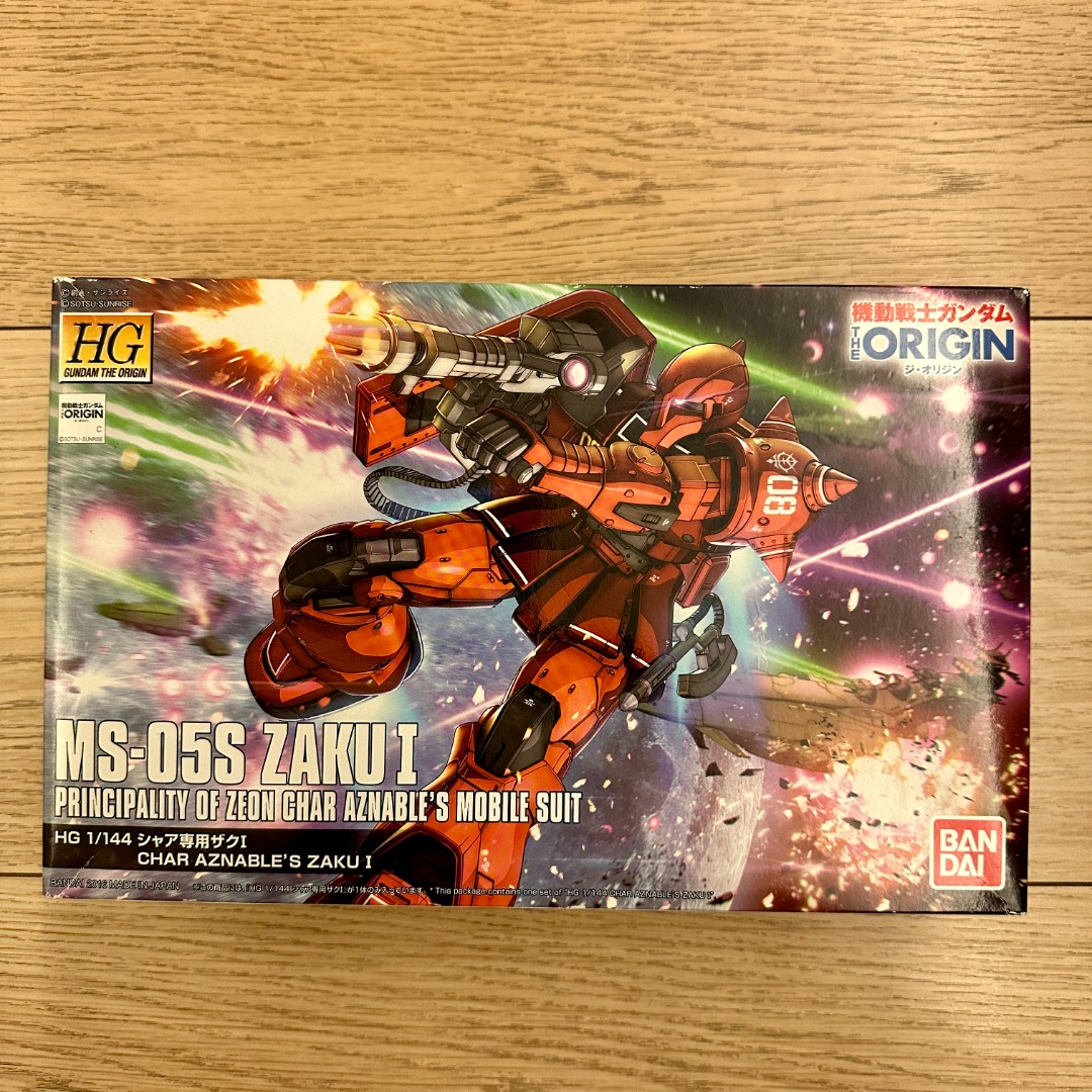 全新 日版 HG GUNPLA GTO Gundam The Origin MS-05S Zaku I Char's Custom 舊 渣古I ...