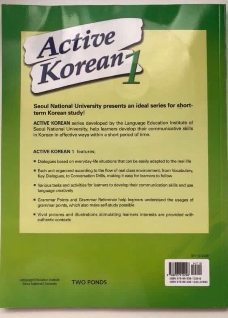 Active Korean 1 SNU Textbook, Hobbies & Toys, Books & Magazines ...