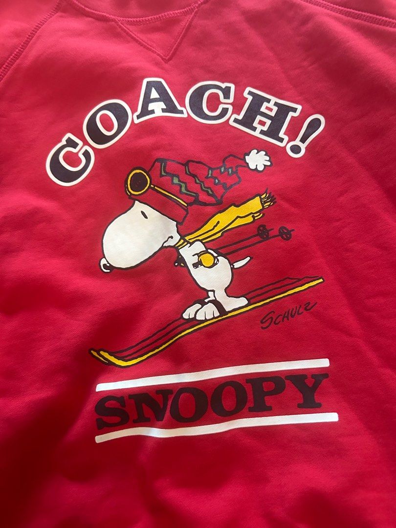 Authentic Coach x Peanuts Red Sweater, Women's Fashion, Tops ...