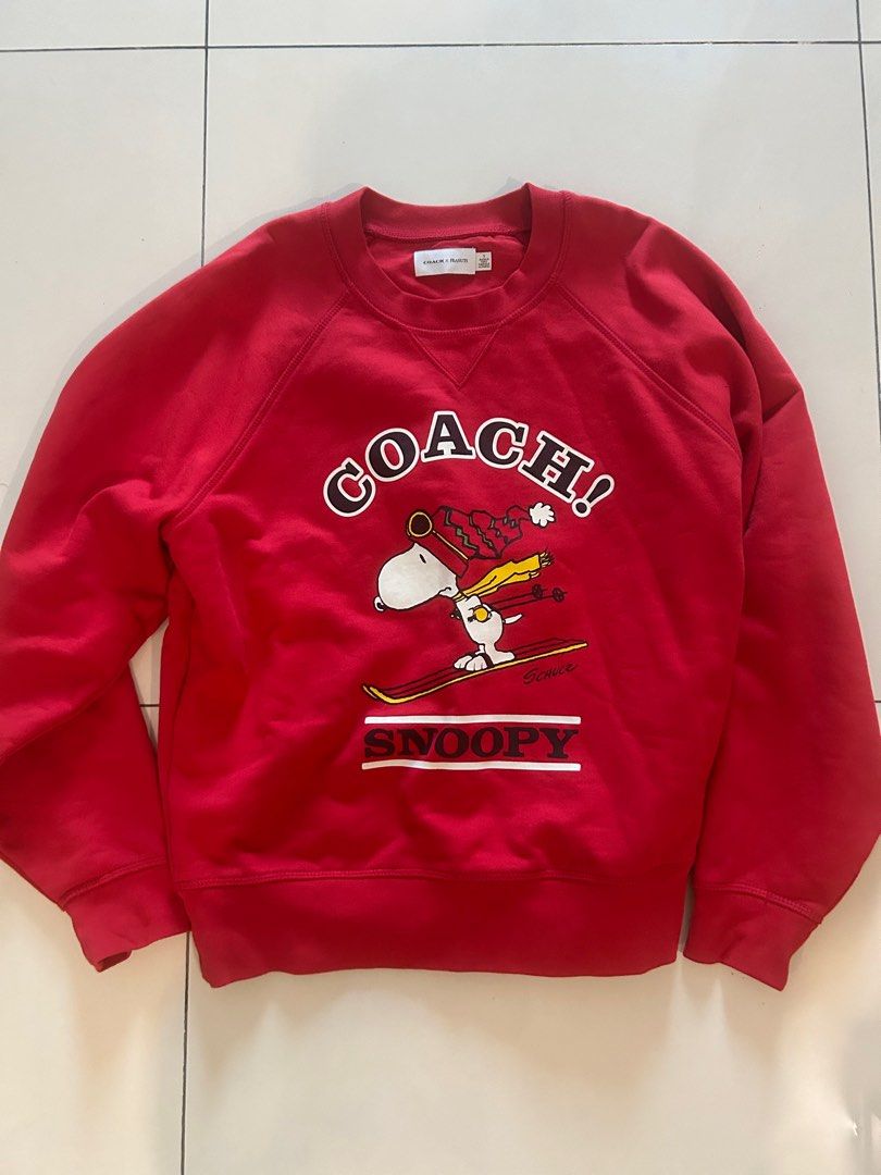 Authentic Coach x Peanuts Red Sweater, Women's Fashion, Tops ...