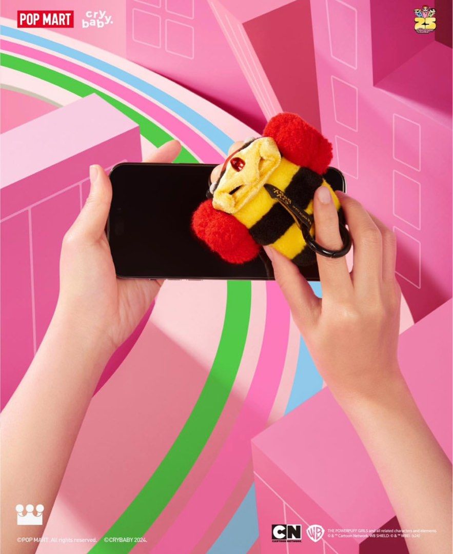 Authentic Popmart crybaby powerpuff girls PPG vinyl face plush keychain ...