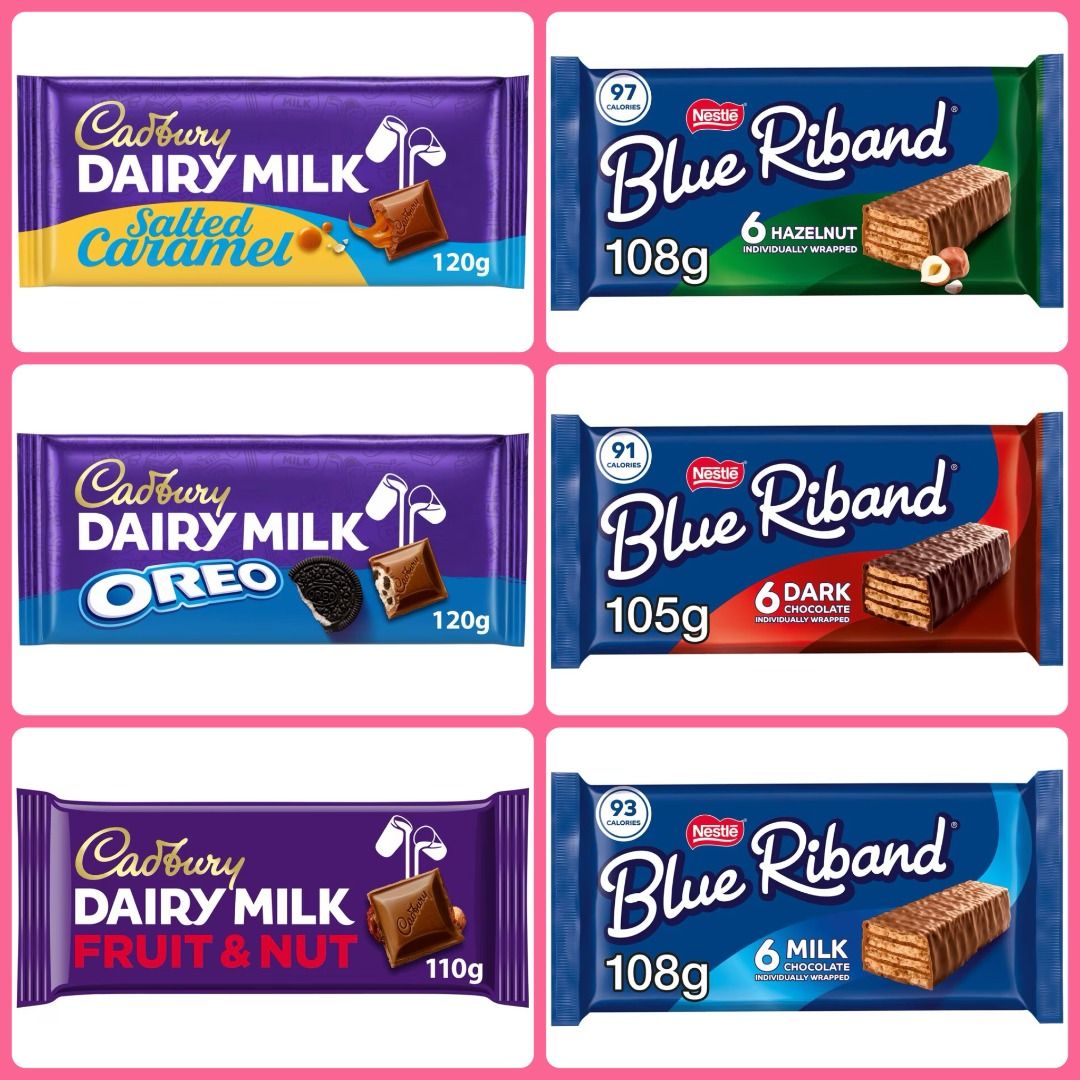 吉百利/Blue Riband 朱古力 Cadbury Dairy Chocolate Bar 多款味道可選 學校 辦公室 小食 零食代購 ...