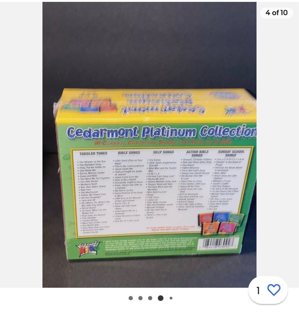Cedarmont Platinum Collection 91 Classic Christian Songs For Kids 5 CD ...