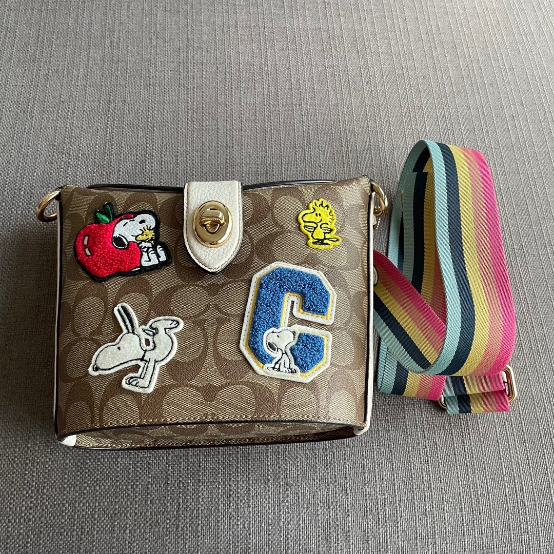 Coach peanuts snoopy bucket bag, Luxury, Bags & Wallets on Carousell