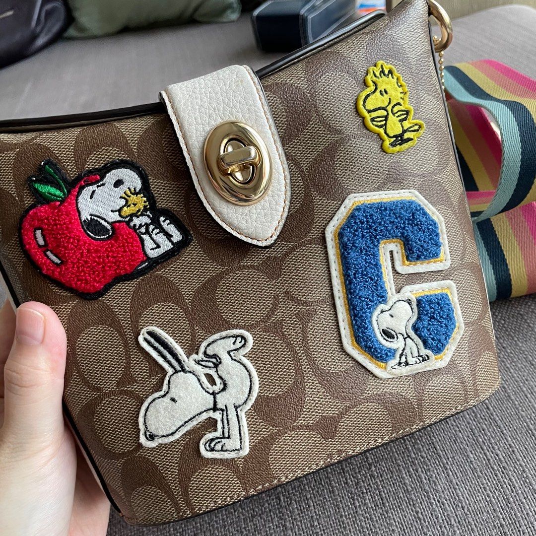Coach peanuts snoopy bucket bag, Luxury, Bags & Wallets on Carousell